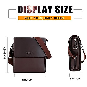 Leathario Men's Leather Shoulder Bag Crossbody Bag For Men Small Messenger For Work Business Satchel Travel