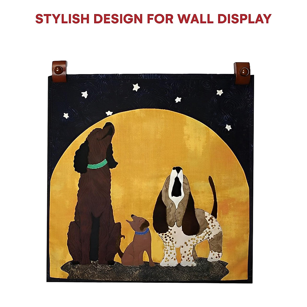 Precision Quilting Tools Quilting Supplies - Premium Wall Tapestry Hanger, Durable Large Tapestry Wall Hanging Clips with 2 Screws for Easy Display - Wood, 3.25 x 2 Inches - Dark Stain Finish