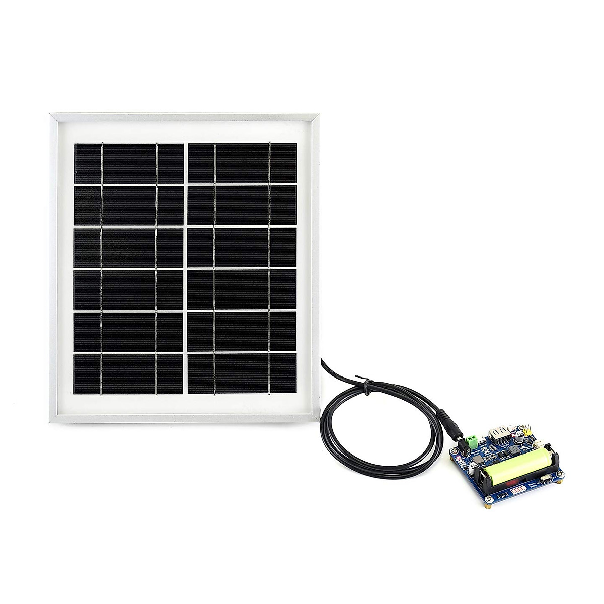 waveshare Solar Panel (6V 5W) with High Performance156 Monocrystalline Cell Toughened Glass Anodic Oxidation Aluminum Alloy for Use with Solar Power Manager
