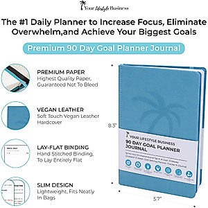 90 Day Goal Setting Journal, Track Progress Daily, Multiple Use Cases, One Journal for All