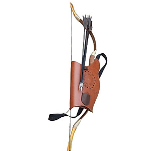 UNISTRENGH Archery Recurve Bow Case PU Leather Bow Bag for Traditional Recurve Bow Longbow (Dark Brown, For Adult (48 * 24cm))