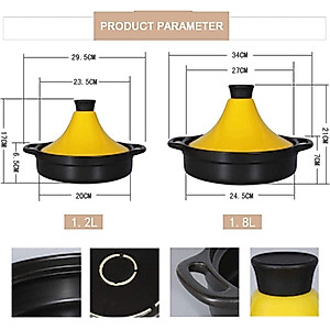 Kitchen Pot Cooking Pot Cooking Pot, Braiser Pan with Ceramic, Tagine Pot Cooking Pot Home Soup Pot Slow Cooker, Multipurpose Use Be applicable compatible for Home Kitchen or Restaurant Ceramic