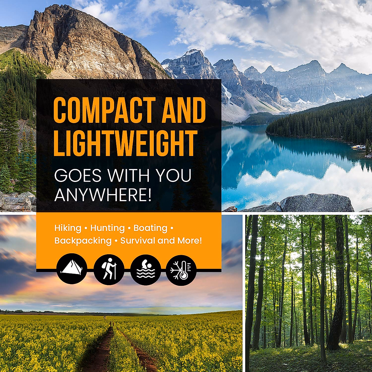 MEKKAPRO Emergency Mylar Thermal Blankets (4-Pack), Pocket Sized for Emergencies, Camping, Outdoors, Hiking, Survival, First Aid (Thermal Silver)