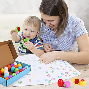 Fovths 28 Pack Easter Egg Stampers Assorted Self-ink Stamp Basket Stuffers Easter Hunt Easter Party Favor for Easter DIY Crafts Classroom Prize Supplies