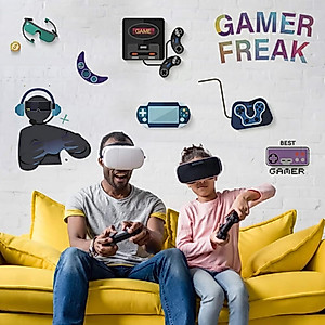 DEKOSH Gaming Room Decor Full Set for Boys | Gamer Wall Art Bundle with 35 Gaming Decorative Stickers for Boys Bedroom Decor