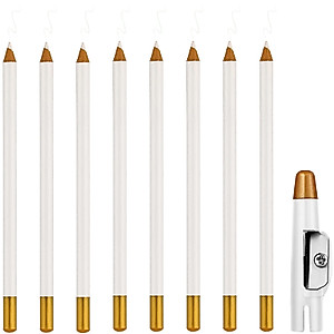 Maitys 8 Pieces Barber Pencil with Built-in Sharpener Edge Hairline Razor Trace Pencils Beard Guide Beard and Hairline Pencils, Beard Shaping Pencils for Men (White)
