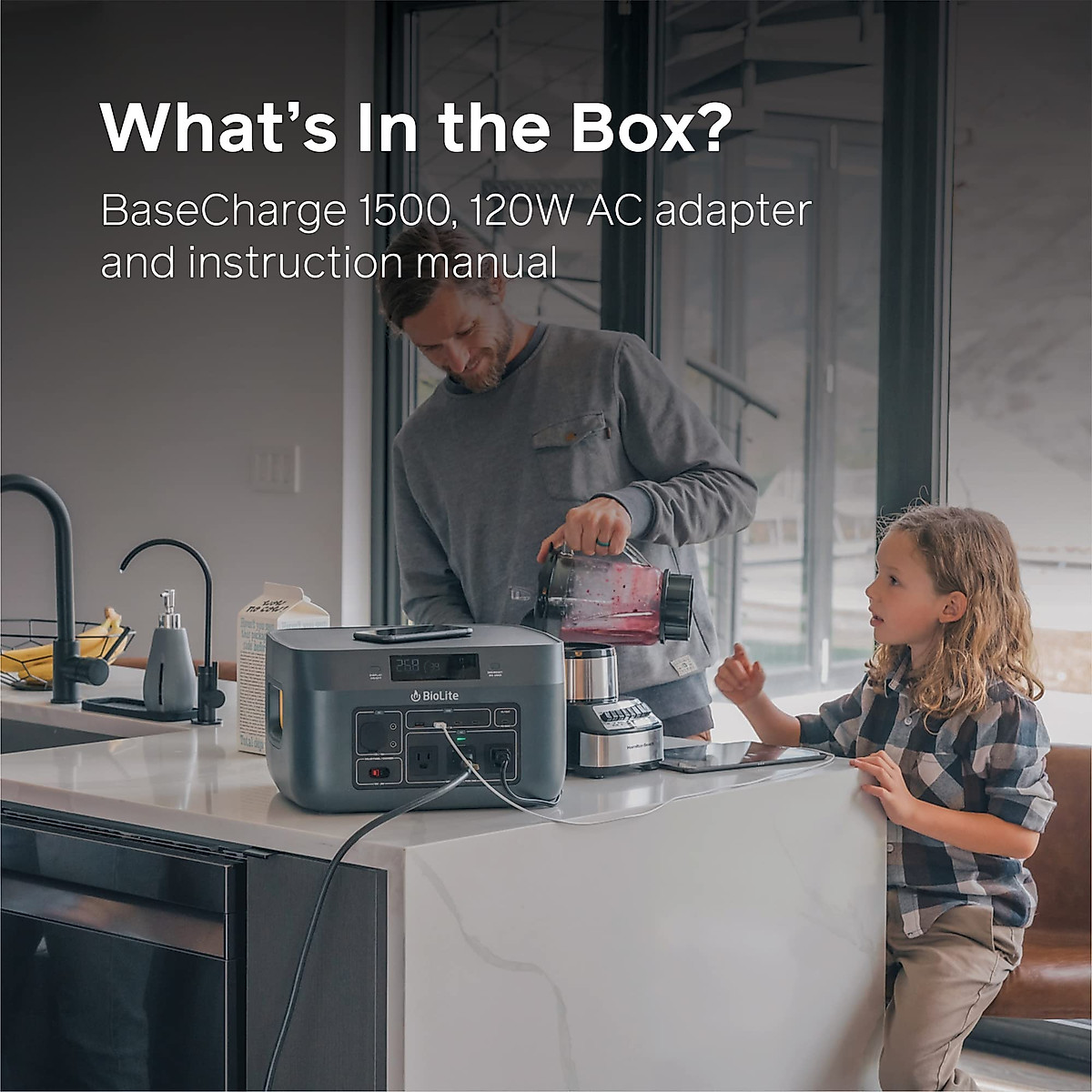 BioLite BaseCharge Rechargeable Lithium-Ion Power Station for Camping, DIY or Emergencies, BaseCharge 1500