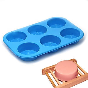 X-Haibei Round Circle Soap Silicone Mold Chocolate Jelly Muffin Cupcake Baking Mould, Basic Soap Making, Dia. 2.75inch,3oz per Cell
