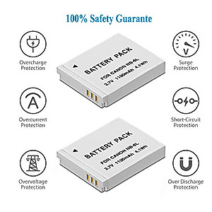 Venwo 2 Pack NB-6L/NB-6LH Battery and Charger kit Compatible with Canon PowerShot SX540 HS, SX530 HS, SX520 HS, SX510 HS, SX500 HS, SX170 is,SX700 HS, SX710 HS,SX610 HS, SX600 HS, S120, D20, D30, S90