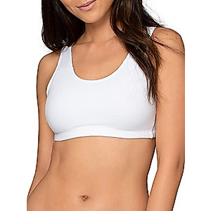 Fruit Of The Loom Womens Built Up Tank Style Sports Bra, White/White/White, 38 US