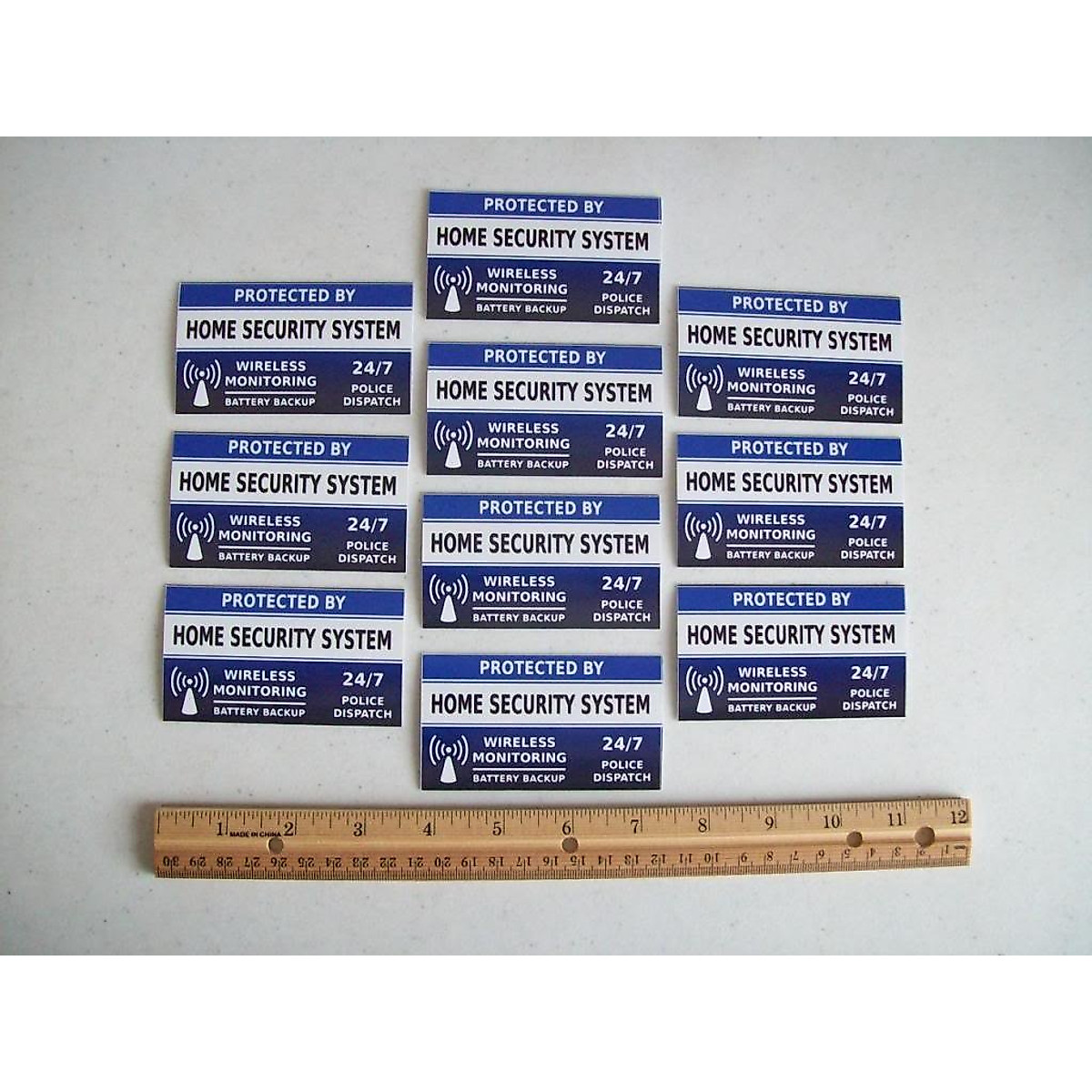 10 Home Security System Window Decals Stickers - Stock # 713