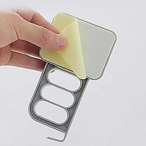 Dous Folding Wall Mounted Clothes Hanger, No Hole Punching No Trace Installation Wall Coat Rack, 4 Holes Wall Multi-Functional Hanger for Balcony Clothes, Keys, Bathroom, Wardrobe Storage