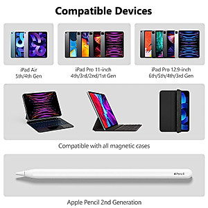 GOOJODOQ Magic Pencil Holder Compatible with Magic Keyboard, Smart Keyboard Folio, Smart Folio Designed for Apple Pencil 2nd Generation-White