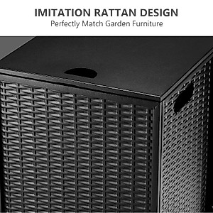 Cecarol Propane Tank Cover Table Hideaway Table for Gas Fire Pits for 20 lbs Propane Tank Outdoor Gas Tank Storage Side Table for Gas Fire Pit Gas Grill Griddle Propane Stoves(Brown)