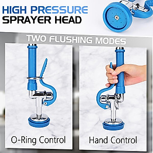 Spray Valve with 38" Flexible Pre Rinse Hose, Commercial Pre Rinse Sprayer with Stainless Steel Hose & Anti-Slip Pre Rinse Sprayer Assembly for Commercial Industrial Restaurant Kitchen Sink Faucet