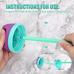 6pcs Straw Replacements for Owala FreeSip 24 oz 32 oz, with Brush, Plastic Tumbler Cup Straws Reusable With Scale Accessories Parts for Owala 14/19/24/32/40oz Stainless Steel Water Bottle (3 Colors)