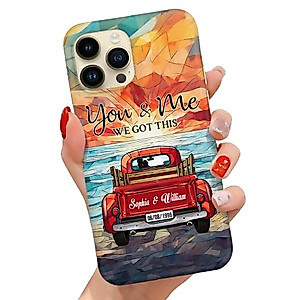 Couple Red Truck You & Me We Got This Personalized Phone Case, Customized Gift for Couple/Lovers/Friends/Family Members