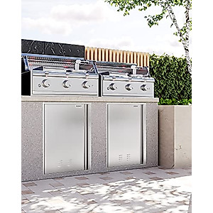 RIEDHOFF 20" H x 14" W 304 Stainless Steel Outdoor Kitchen Access Door with Recessed Handle, Single Access Door for BBQ Island, Grilling Station