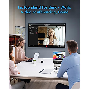 YICOSUN Laptop Stand with Fan Cooling | Foldable Holder for 12" 14" 15" 16" Tablet MacBook & Pro, Mac, Surface | Powerful Laptop Cooler Stand for Working, Gaming, Dj | Grey Aluminum Breathable Tray