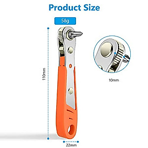 OSDUE Mini Ratchet Wrench,Right Angle Phillips Magnetic Screwdriver for Tight Spaces with 1/4" Drive High Torque Offset Reversible Mini Ratchet Offset Screwdriver for Tight Areas （1 Pc Ratchet Wrench）