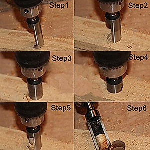 Eyech 8pcs Wood Plug Cutter Drill Bits Taper Claw Type Wood Plug Cutter Set Woodworking Hole Saw Cutting Tool 5/8" 1/2" 3/8" 1/4"