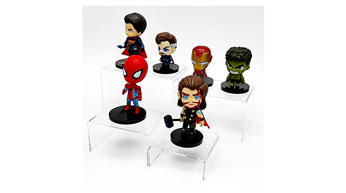 8Pcs Acrylic Display Risers for Stylish Showcasing