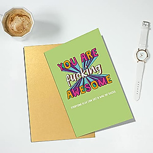 Funny Friendship Greeting Card, Rude Birthday Greeting Card for Friend Brother, Sarcastic, You’re Fucking Awesome