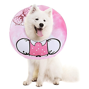 BALAPET Soft Dog Cone for Small Dogs, Inflatable Comfortable Dog Donut Collar Alternative After Surgery, Protective Elizabethan Donut Collar for Dogs Recovery and Stop Licking, Pink, XL