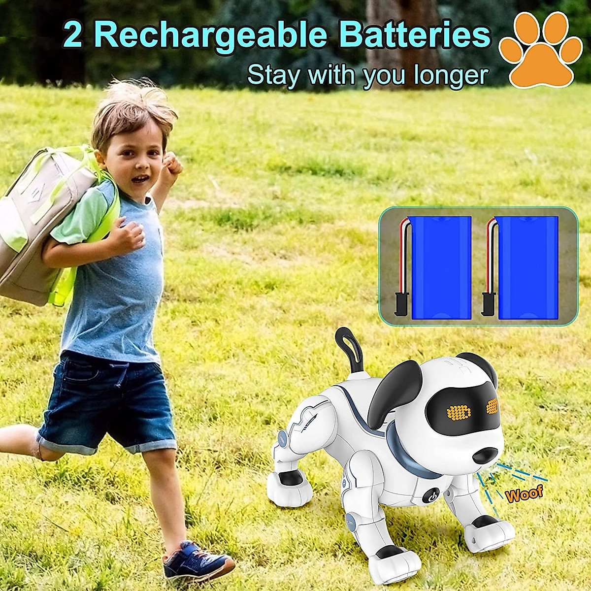 OKK Remote Control Robot Dog Toy for Kids, Programmable Smart RC Puppy, Interactive Voice & Dancing, Electronic Pets Gift
