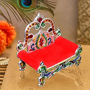 LNT Bal Gopal Sinhasan Handikraft meenakari Laddu Gopal Sinhasan Bal Gopal Bed Shree Krishna Singhasan Thakorji Sinhasan Ganesh Sinhasan Fancy Sinhasan Janmashtami Special Sinhasan, Wood