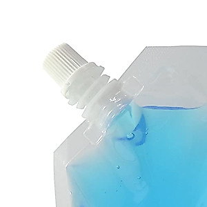 NATX 20Pcs 1.69oz (50ml) Oblique Aluminum Foil Plastic Spout Bag Stand Up Packaging Pouches Liquid Bag Portable Smoothie Bag Heavy Duty Juice Water Bag Milk Bags Clear Gray