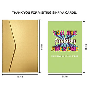 Funny Friendship Greeting Card, Rude Birthday Greeting Card for Friend Brother, Sarcastic, You’re Fucking Awesome