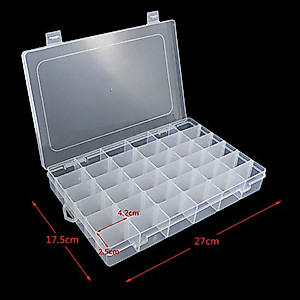 Neworkg 2 Pack Plastic Organizer Container Box with Dividers - 36 Compartment Organizer, Perfect for Fishing Tackle, Jewelry & Screws