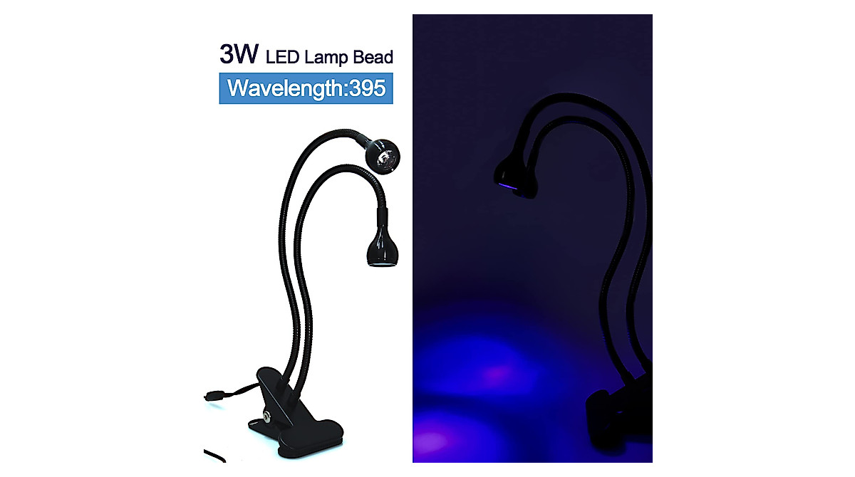 EUGOBRTEN 3W UV Black Light with Clamp | Portable & Adjustable UV LED Lamp