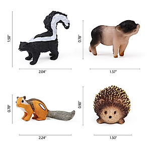 16PCS Forest Animals Baby Figures, Woodland Creatures Figurines, Miniature Toys Cake Toppers Cupcake Toppers Birthday Gift for Kids