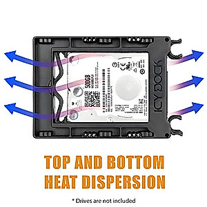 ICY DOCK Tool-Less Triple 3 Bay 2.5 to 3.5 Hard Drive SSD Mounting Bracket Kit Adapter | EZ-FIT Trio MB610SP