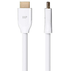 Monoprice Certified Premium HDMI Cable - White - 10 Feet | 4K@60Hz, HDR, 18Gbps, 28AWG, YUV 4