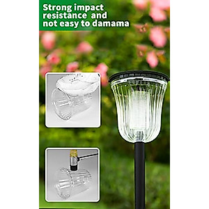 JSOT 200 Lumens Solar Pathway Lights,4 Pack Solar Outdoor Landscape Path Lights Waterproof,Bright Solar Driveway Lights,IP65 Long Last LED Solar Walkway Light for Garden,Lawn,Path.(Warm/White Light)