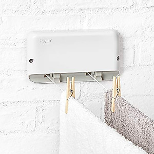 Rayen 0039 2-Line Wall Mounted Drying Rack, 16.4-Feet, White