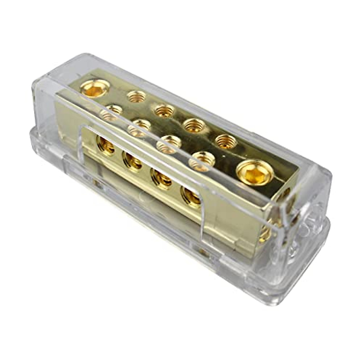 0/2 Gauge to 8 X 8 Gauge Power/Ground Distribution Block Gold Plated PD-15G