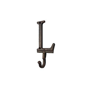 Handcrafted Nautical Decor Rustic Copper Cast Iron Letter L Alphabet Wall Hook 6"