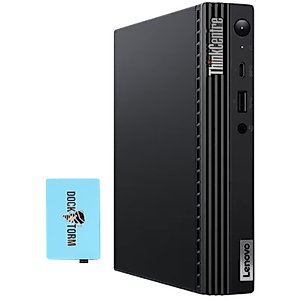 Lenovo ThinkCentre M60e Home & Business Mini Desktop (Intel i5-1035G1 4-Core, 32GB RAM, 1TB PCIe SSD, Intel UHD, WiFi 6, BT 5.1, RJ-45, HDMI, Display Port, Black, Win 11 Pro) w/Dockztorm Dock
