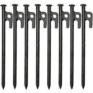Tent Stakes Heavy Duty 12 inch Steel Tent Pegs for Camping Unbreakable and Inflexible