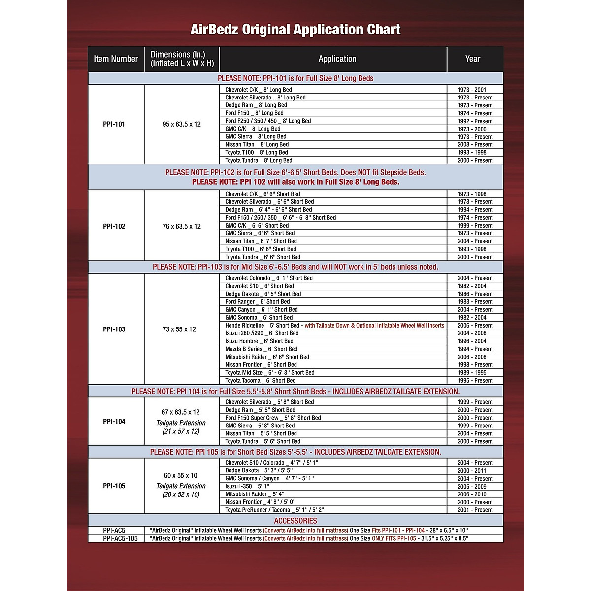 AirBedz (PPI 101) Original Truck Bed Air Mattress for Full Sized 8' Long Bed Trucks, Royal Blue