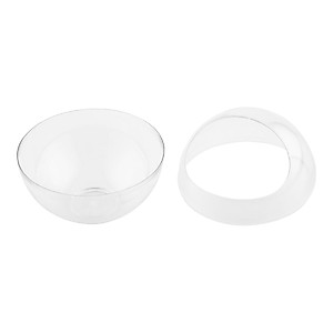 Restaurantware 3 Ounce Dessert Cups 10 Sphere Shaped Tasting Cups - 2-Piece Design Dome Lid With Opening Included Clear Plastic Appetizer Containers For Samples And Snacks Reprocessable