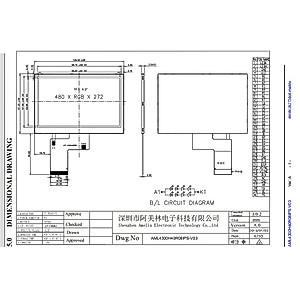 SANZAMELIN 4.3 inch TFT LCD Display IPS Model 480x272 Resolution RGB Interface with resistive Touch Screen