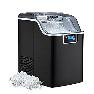 Ice Maker Nugget with Soft & Chewable Ice, 44 lbs/24 Hours Portable Nugget Pellet Ice Maker Countertop, 2 Minutes per Round and 45dB, Suitable for Home/Bars/Restaurants