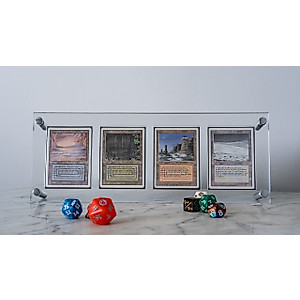 NEWVAVA Trading Card Frame Holder Stand Display - 4 Card Slots Clear Acrylic UV Filtering Screwdown