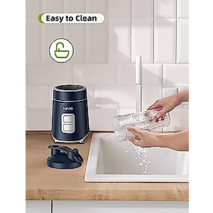 Syvio Blender for Shakes and Smoothies, 600W Smoothie Blender,Personal Blender with 2 Speed Control, Smoothie Maker with 2 BPA-Free 20Oz Sport Cup-Blue