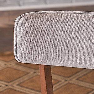 Christopher Knight Home Rachel Mid-Century Modern 7 Piece Dining Set with A-Frame Table, Light Beige + Walnut